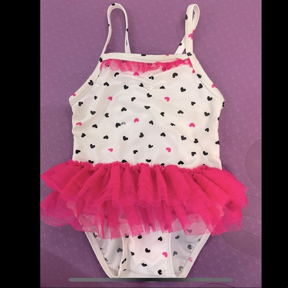 First Impressions | Swim | Hot Pink Ruffle Bathing Suit Swim Piece ...